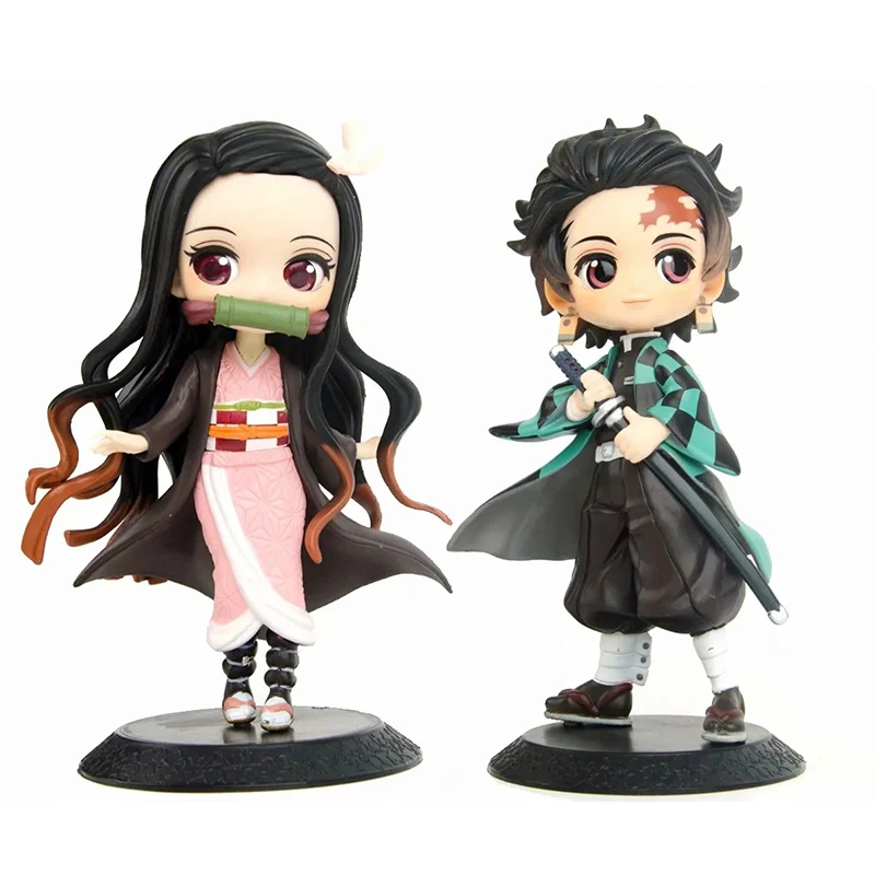 17CM Anime Demon Slayer Figure Kamado Nezuko Tanjiro Cute Big Head ...