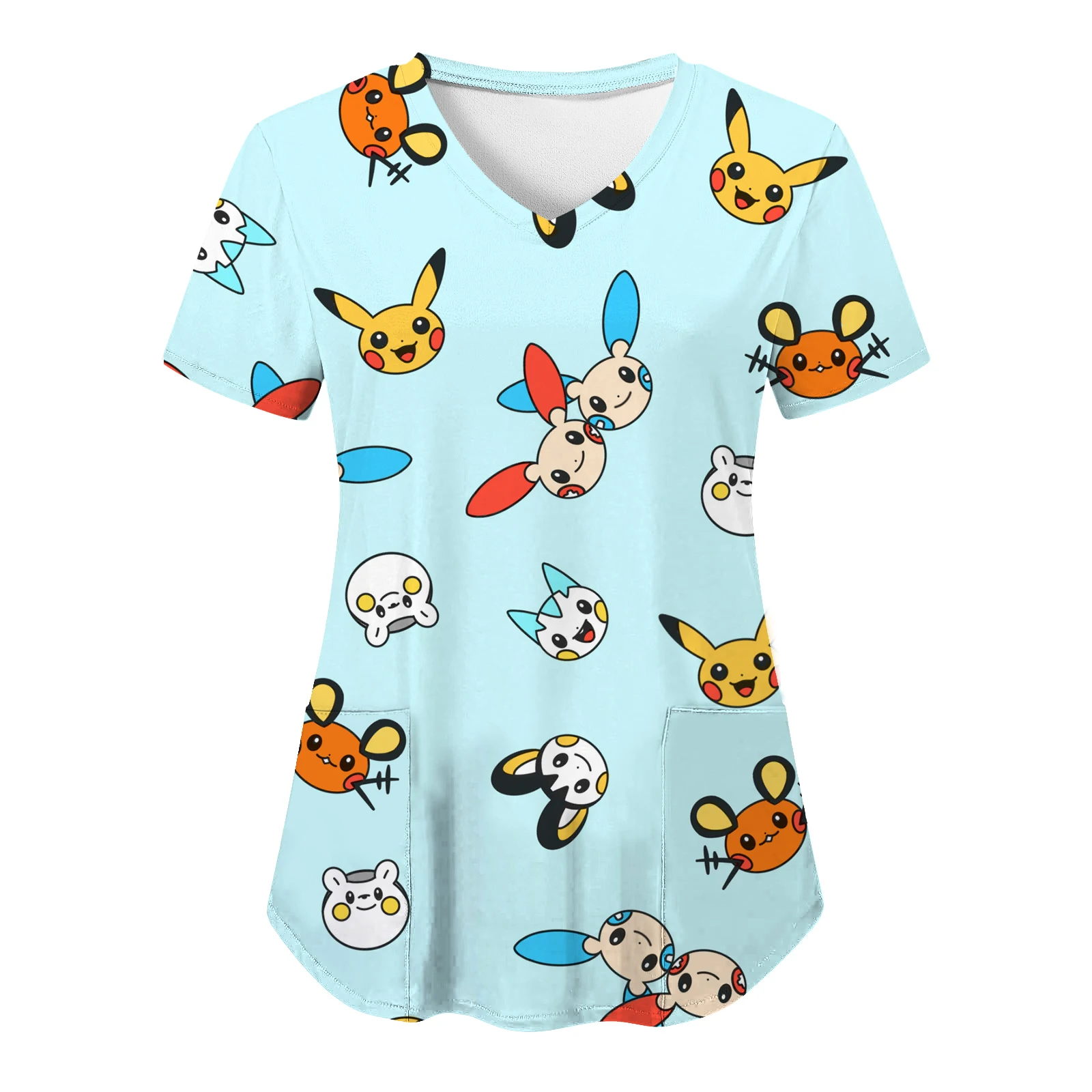 Camiseta con bolsillo para mujer, camisa con cuello en V, de Hospital ...