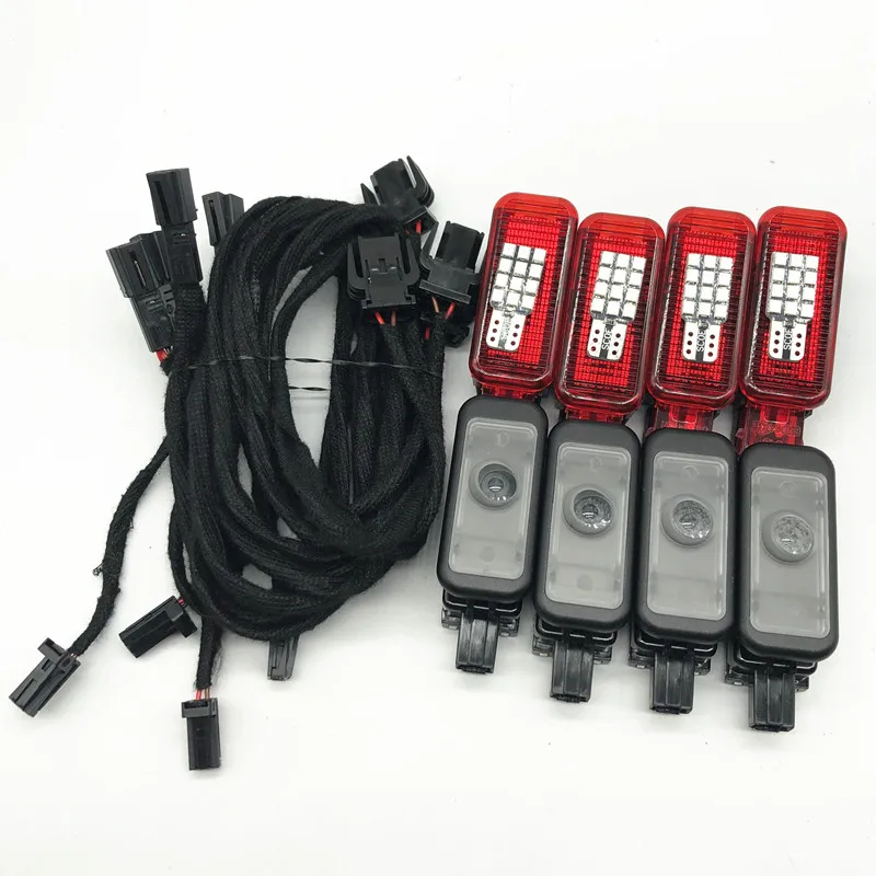 Car Interior Led Red Door Light 4 Ring welcome lights cable For Audi A1 ...