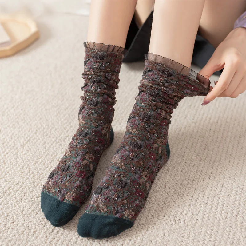 Ethnic-Harajuku-Retro-Women-Socks-Japanese-Style-Lacework-Frilly-Ruffle ...