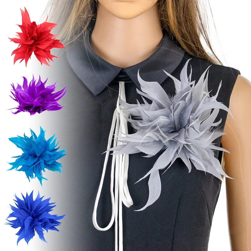 Fashion-Cloth-Feather-Brooch-Fabric-Flower-Corsage-Exquisite-Fashion ...