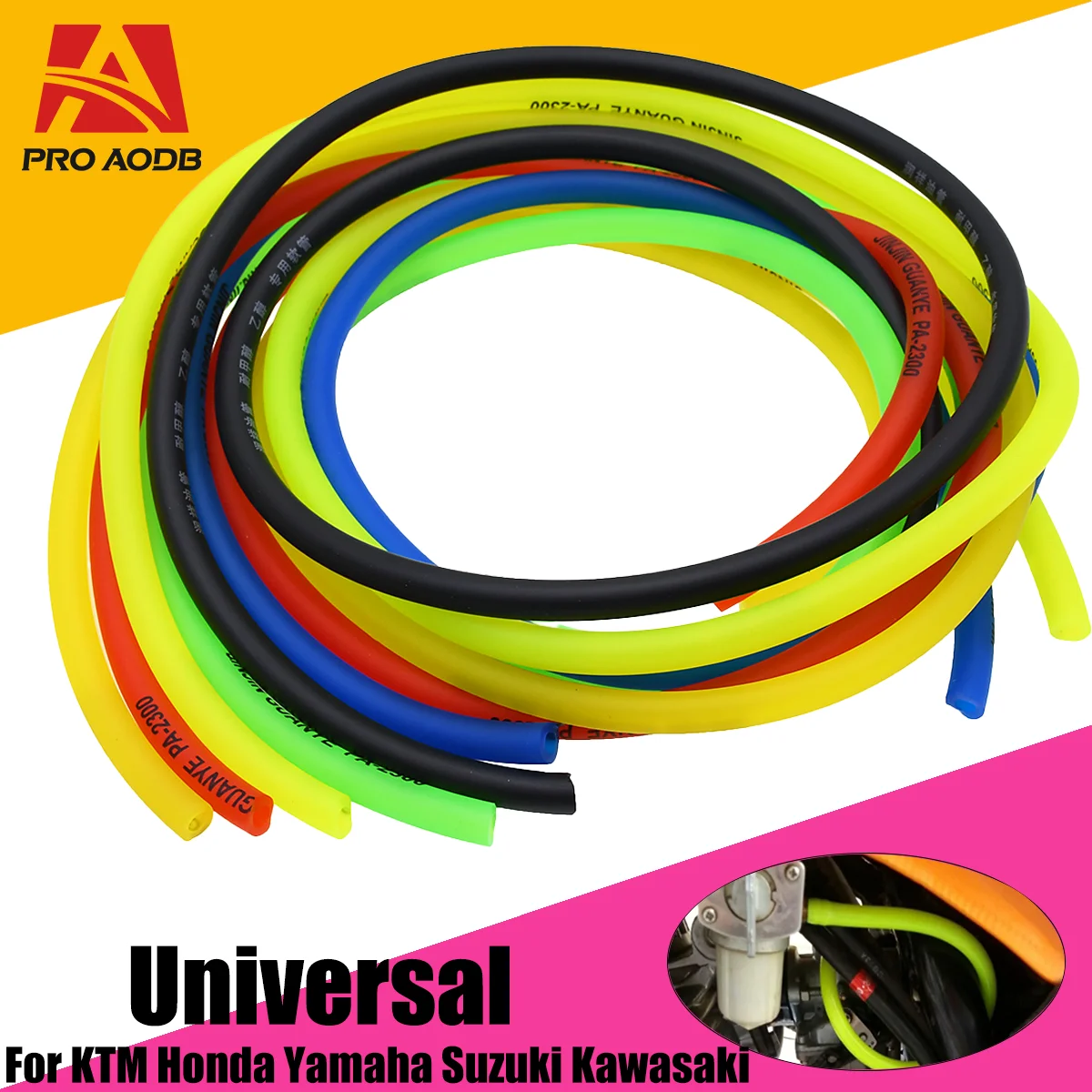 5M Universal Motorcycle Hose Petrol Fuel Line Hose Gas Oil Pipe Tube ...