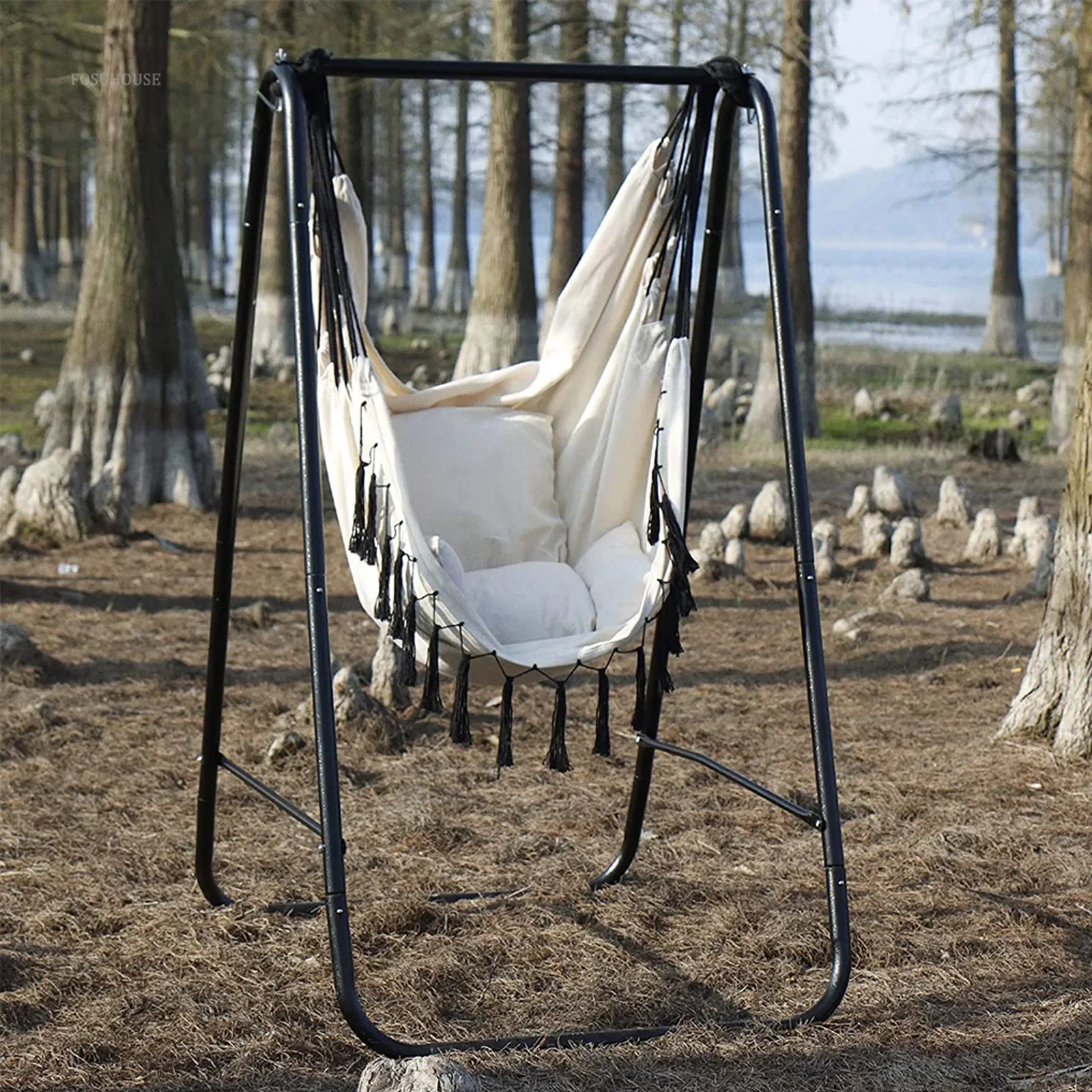 Outdoor-Hammocks-with-Bracket-Home-Balcony-Homestay-Swings-Lazy-Can-Lie ...