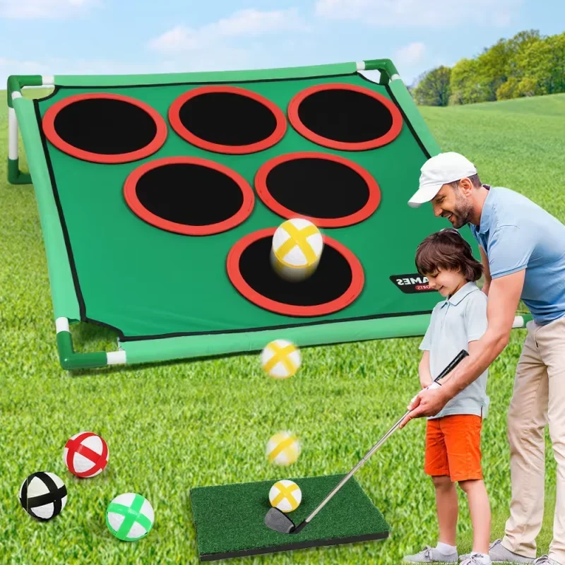 Kids' Golf Mat & Velcro Sticky Ball Set: Indoor/Outdoor Competitive Toy ...