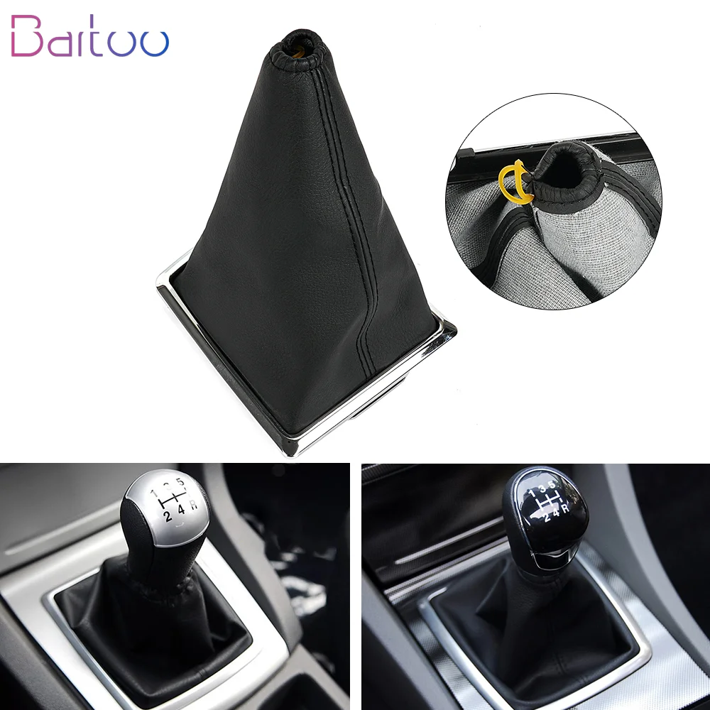 PU-Leather-Shifter-Lever-Boot-Cover-Frame-Car-Gear-Stick-Gaiter-Boot ...