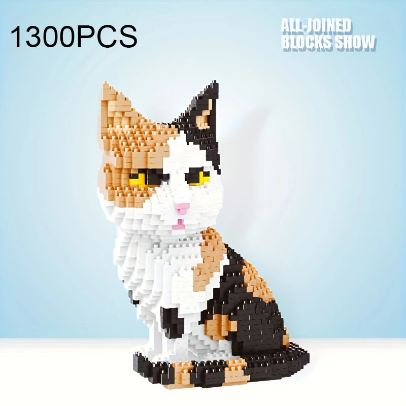 1300PCS-Cute-Cartoon-Cat-Building-Blocks-Mini-Particle-Animal-Series ...
