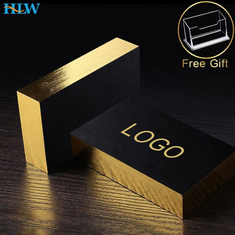 100PCS-Customized-Business-Card-High-end-Gold-foil-Double-sided ...