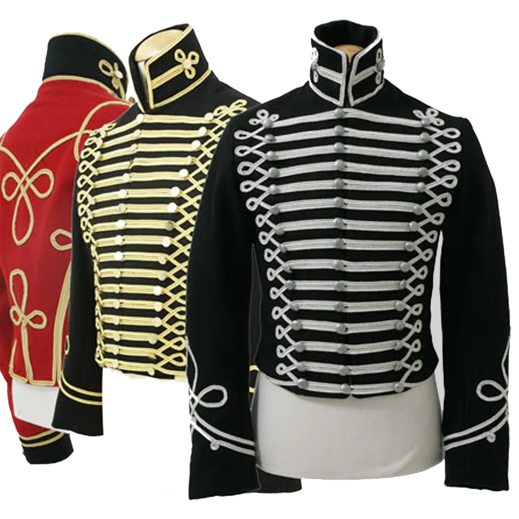 Fashion Napoleonic Military Steampunk Gothic Costume Jacket Hussar ...