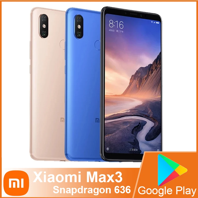 Xiaomi Smartphone Max 3, Snapdragon 636, huella dactilar, pantalla completa de 6,9 pulgadas ...
