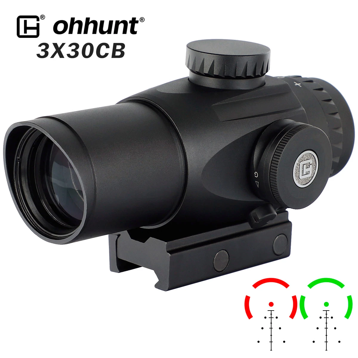Ohhunt 3x Prism Scope Compact Hunting Prism Optics 1/2 Moa Waterproof ...