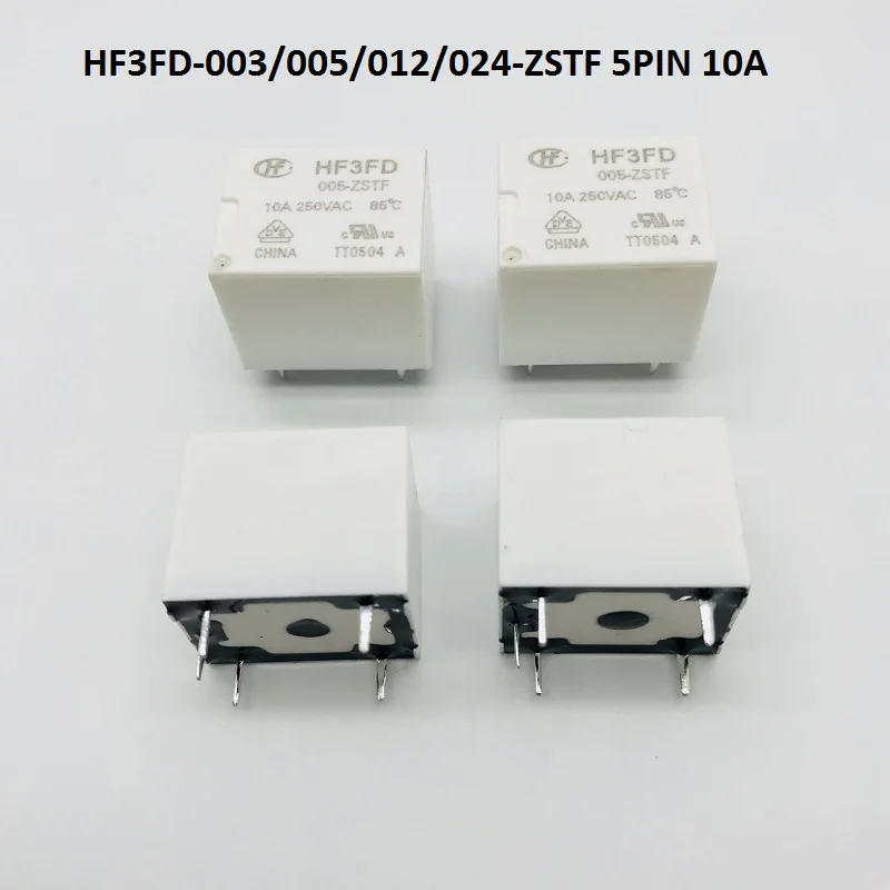 5PCS 릴레이 HF3FD 003 ZSTF HF3FD 005 ZSTF HF3FD 012 ZSTF HF3FD 024 ZSTF 5PIN DC 3V 5V 12V 24V 10A ...