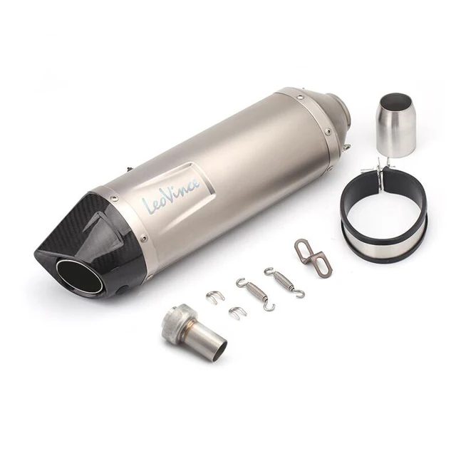 36-51mm Motorcycle Exhaust Pipe Carbon Fiber Leovince Motorbike Muffler ...