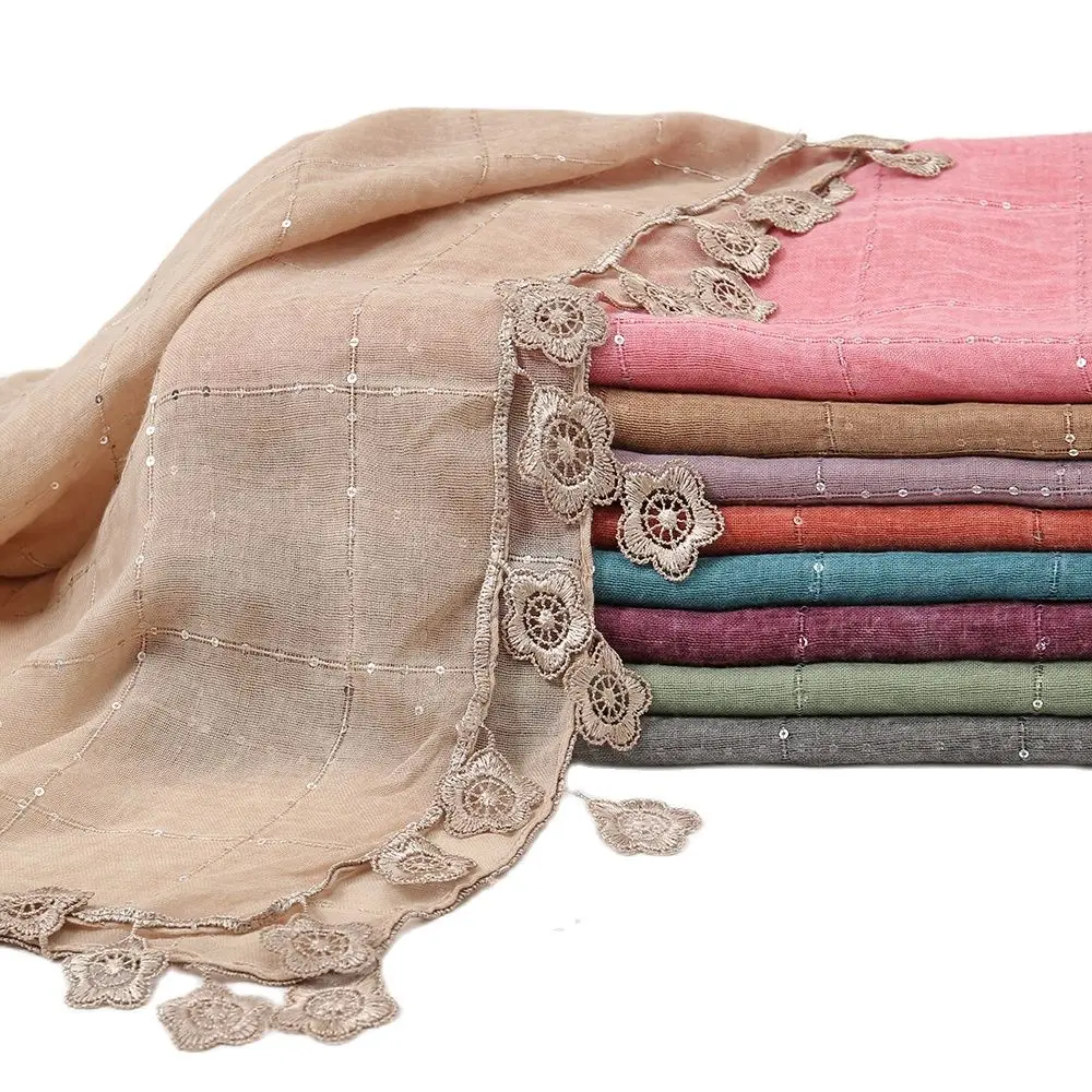 Embroidery-Cotton-Hijab-Scarf-For-Women-Muslim-Hijab-Long-Shawls ...