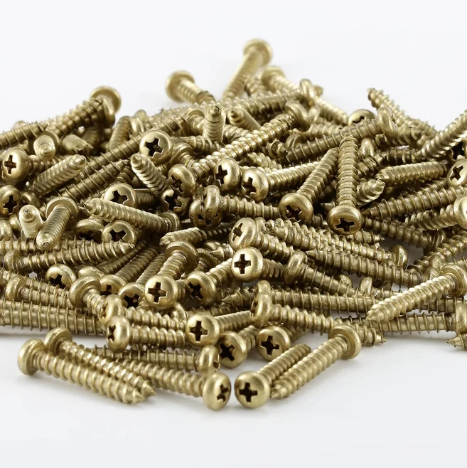 3~20Pcs Brass Round Head Self Tapping Screw M3 M3.5 M4 M5 M6 Wood ...