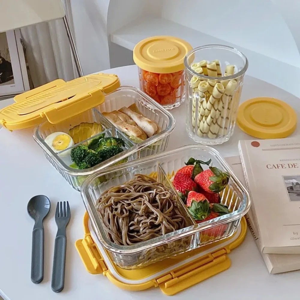Glass-Lunch-Box-Bento-Vertical-Grain-High-Borosilicate-Microwave-Oven ...