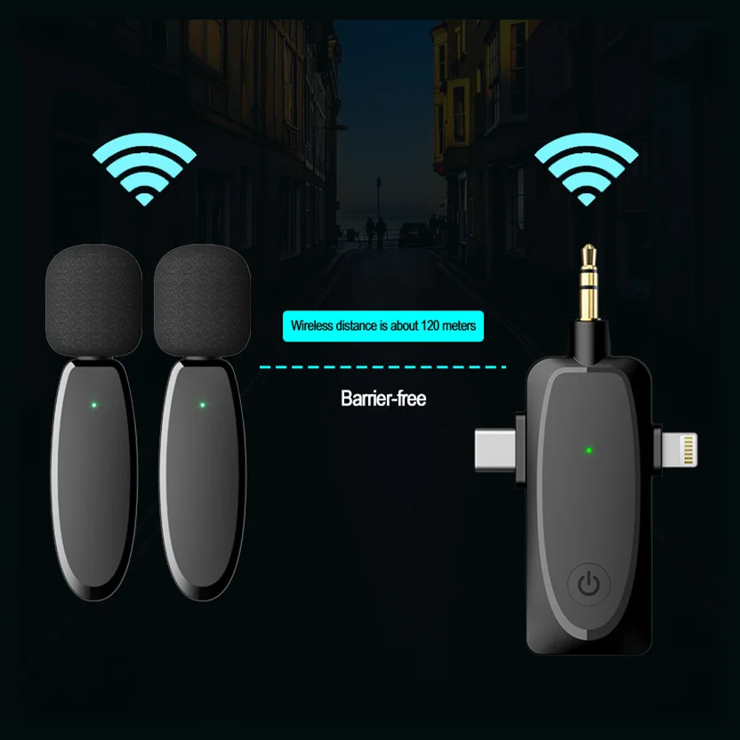 3-in1-Wireless-Microphone-Usb-Type-C-Lighting-Mic-Audio-Set-For-PC-Cell ...