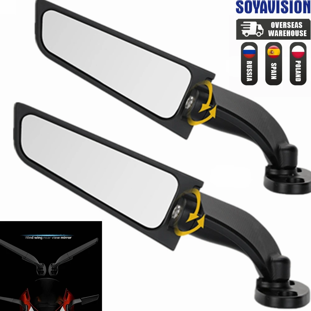 Motorcycle Wing Mirrors Adjustable Rotating Rearview Side Mirror For ...