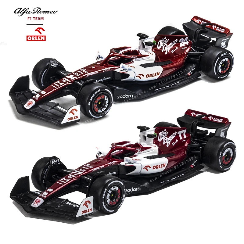 Bburago 1:43 2022 F1 Alfa Romeo Racing Team C42 #24 Guanyu Zhou #77 ...