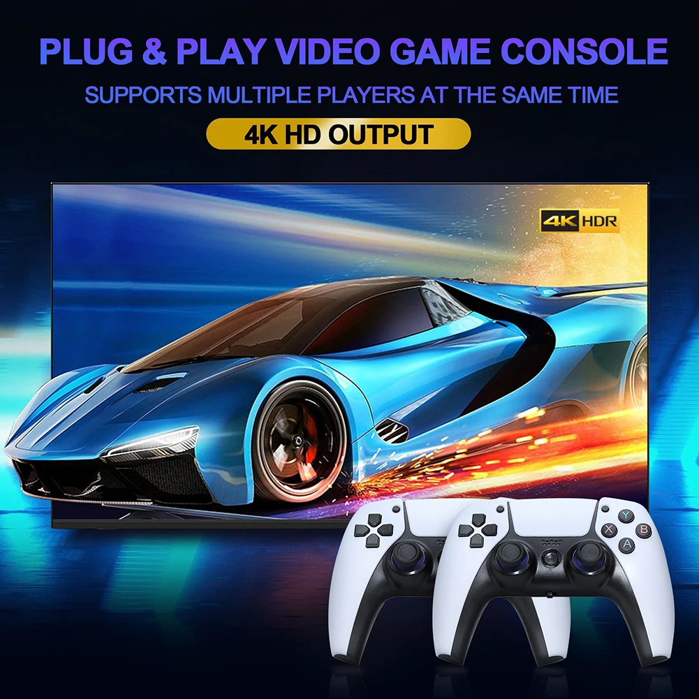 Jeux M8 64G 10000 - Console de jeu vidéo rétro 4K, manettes sans fil ...
