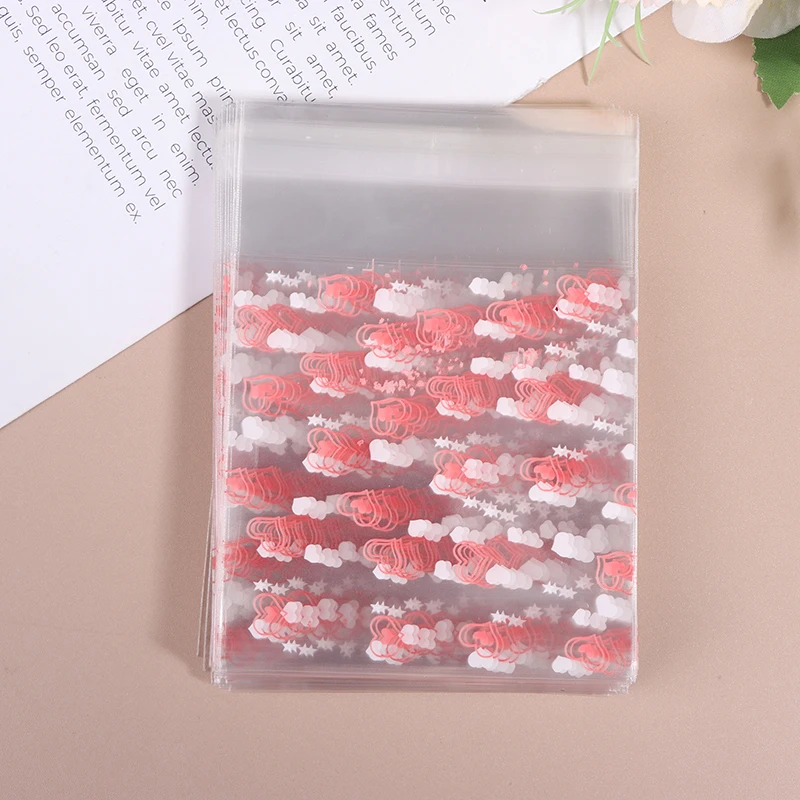 100 шт., прозрачные пакеты для конфет в форме сердца | AliExpress