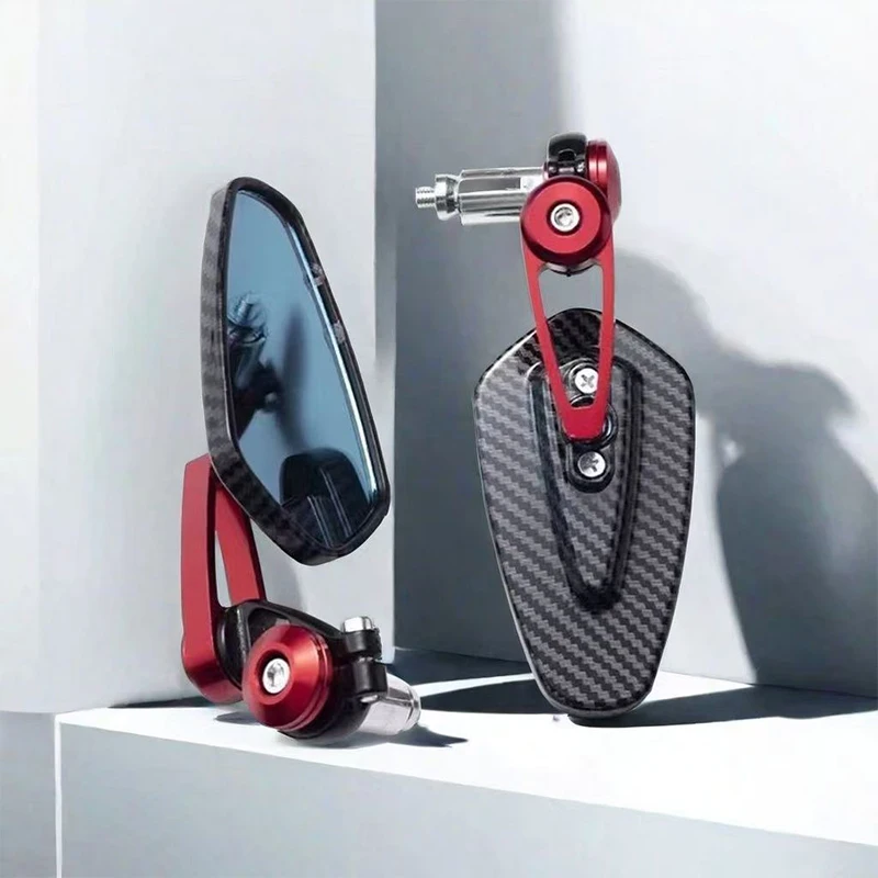 Universal Motorcycle Aluminum Rearview Mirror Carbon Fiber Pattern ...