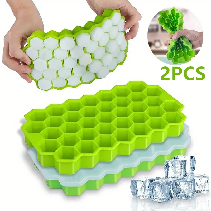 Large-capacity Silicone Ice Trays Mold Reusable Honeycomb Ice Cube ...