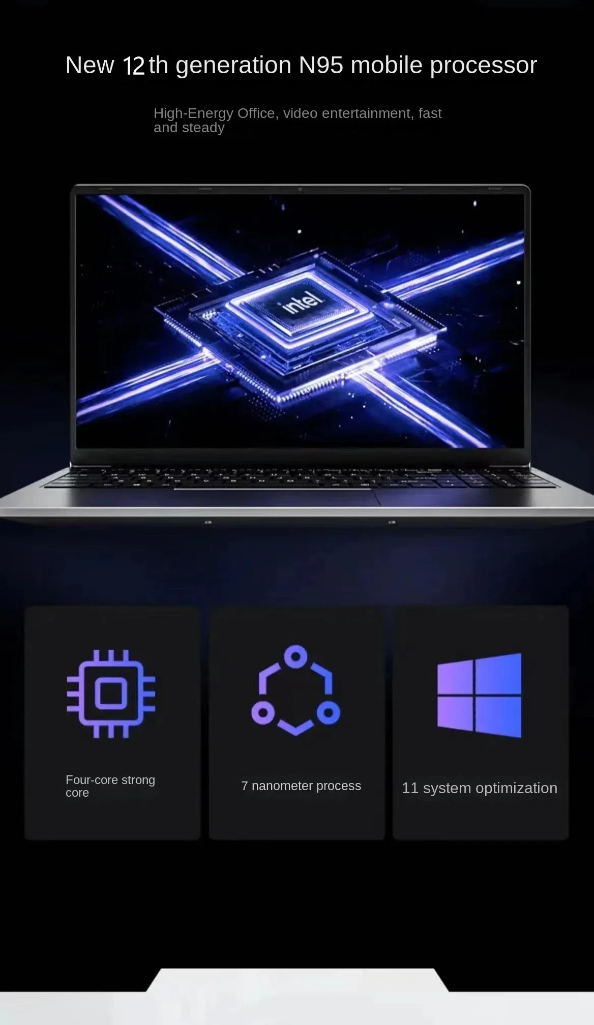 Intel Laptop 16BK 16" IPS Ultra HD 12th Gen Intel N95 NVIDIA GeForce ...