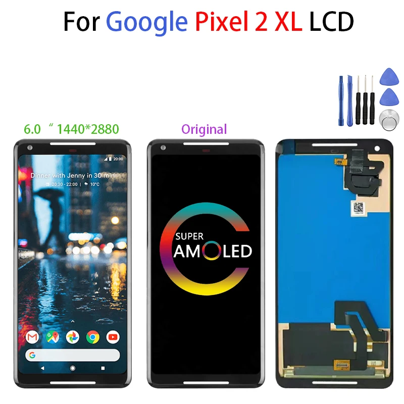 Original Amoled For Google Pixel 2 XL LCD Display Touch Screen Panel ...