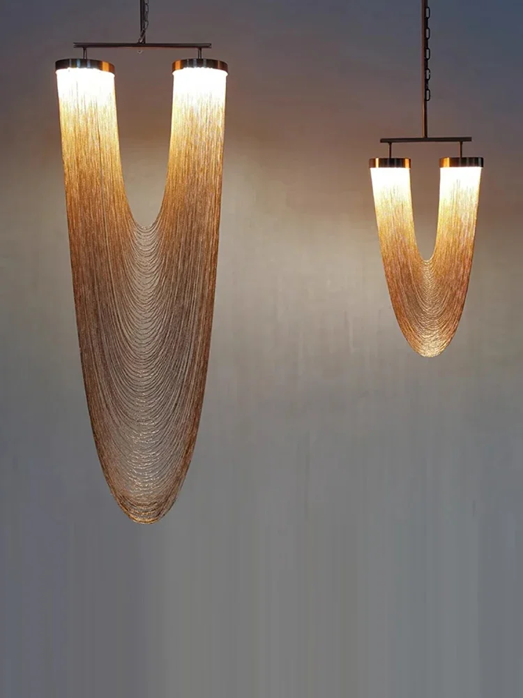 Larose Chandeliers Boho Metal Tassel Lamp Design Luxary Rose Gold Lamp ...