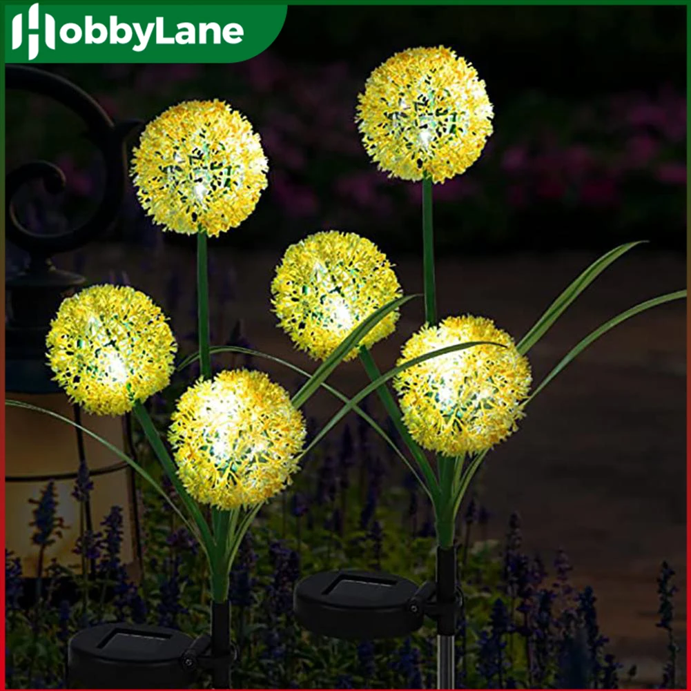 LED-Solar-Lights-3-head-Simulation-Dandelion-Decoration-Lamp-For ...