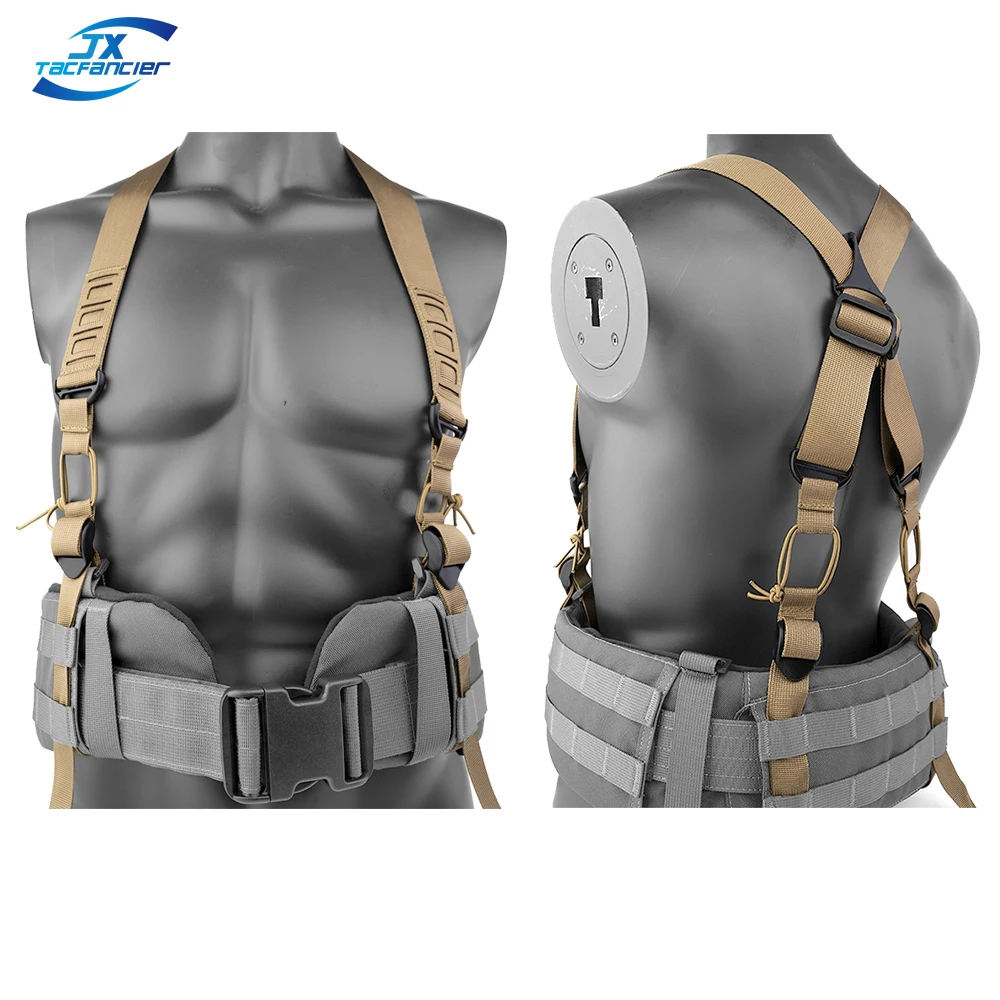 Tactical-Police-Heavy-Duty-Belt-Suspender-X-back-Belt-Harness-Strap ...
