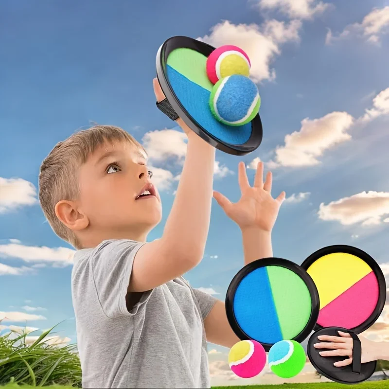 2 pcs discs with1 soft ball Kids Sticky Ball Game Set, 19cm Mixed Color ...