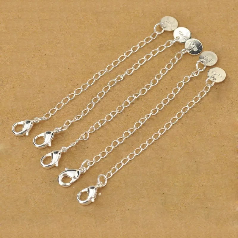 10PCS-Genuine-925-Sterling-Silver-Stamp-Fashion-Jewelry-Extension ...