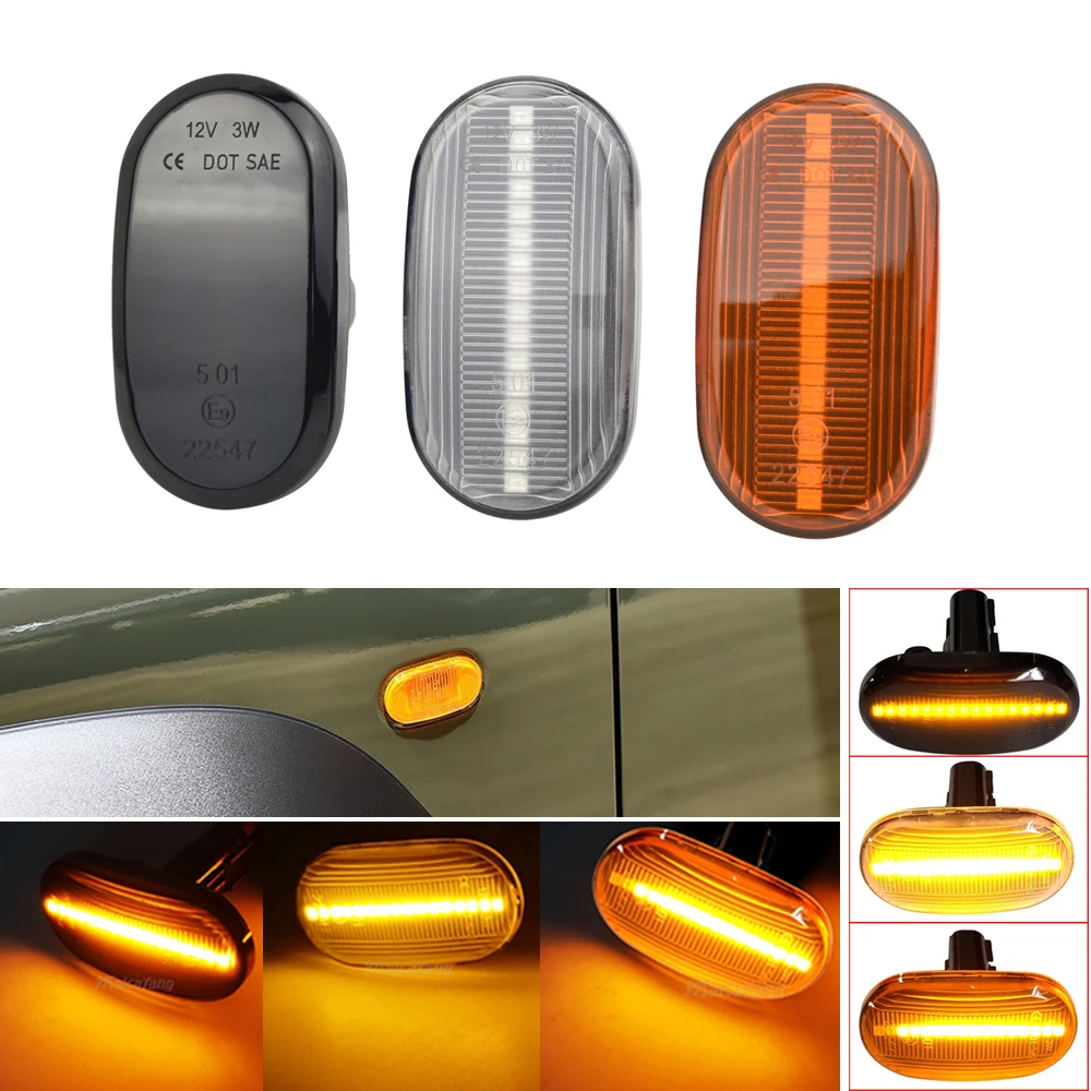 2piece Flashing Side Marker Indicator Lamps Led Turn Signal Lights For ...