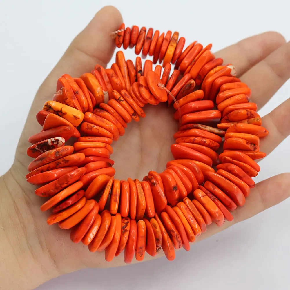 Apdgg Natural 3x9-4x22mm Square Orange Turquoise Gems Stone Loose Beads ...