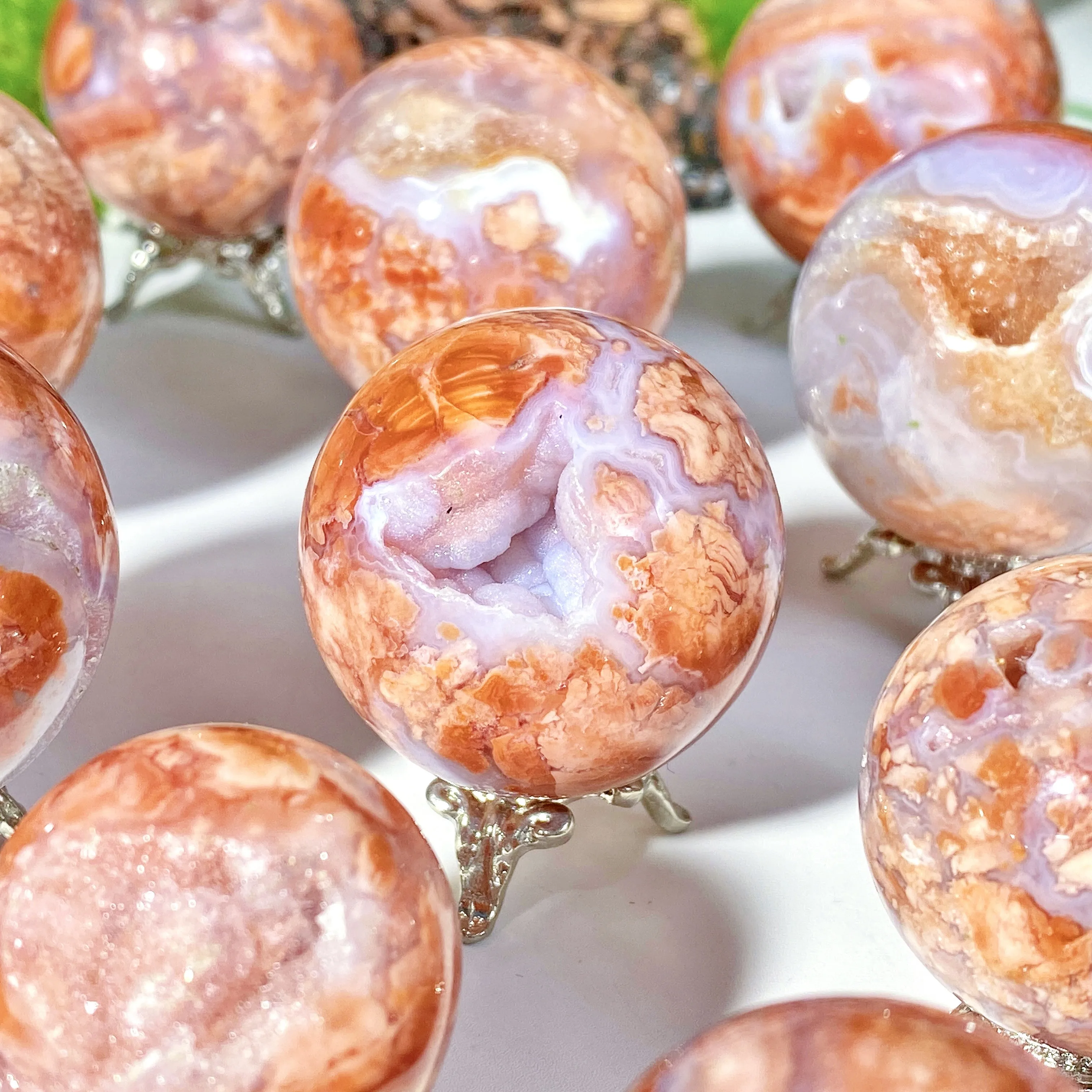1PC-High-Quality-Random-Pink-Geode-Agate-Sphere-Natural-Crystal-Sphere ...