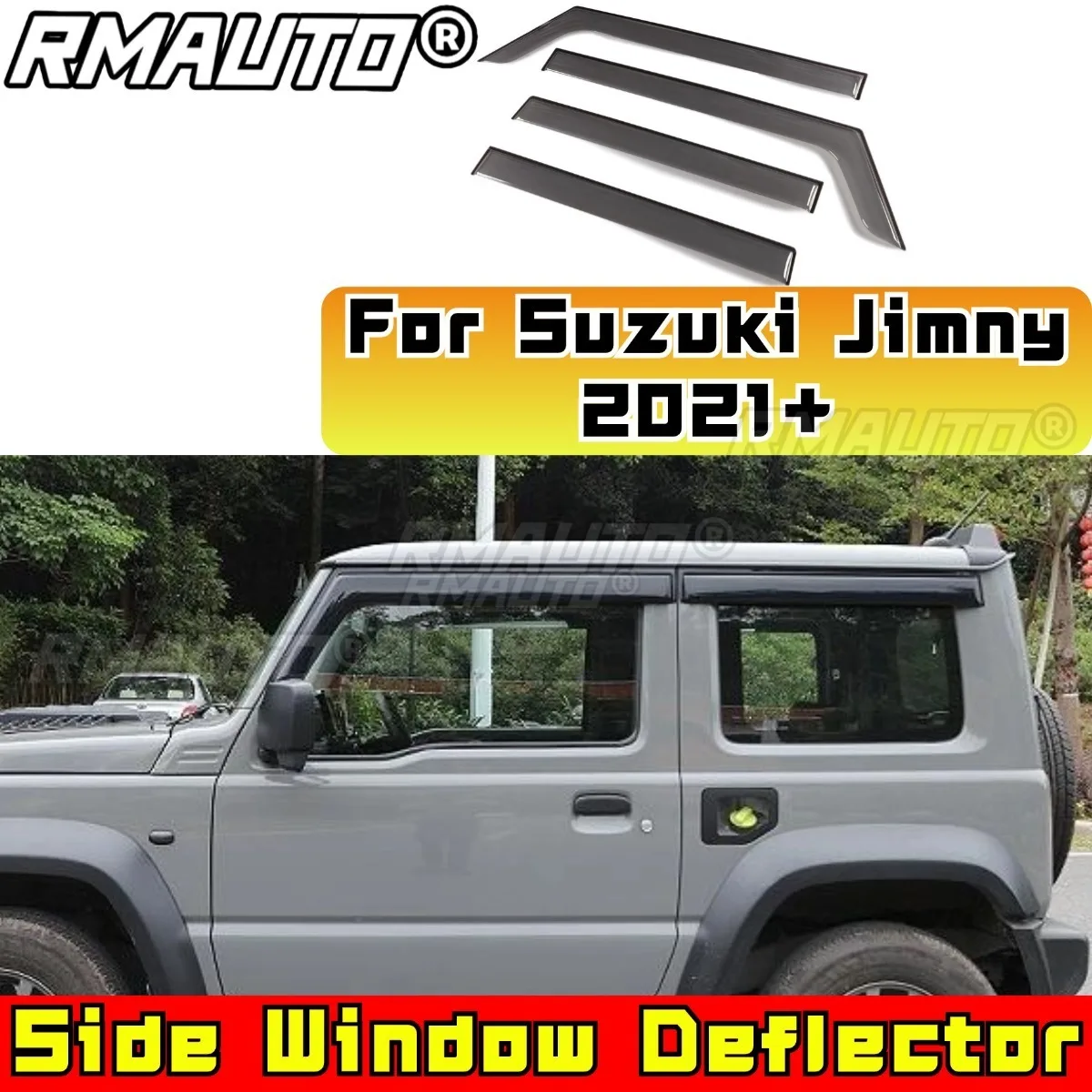 Side Window Deflector For Suzuki Jimny 2021+ translucent Sun Rain ...