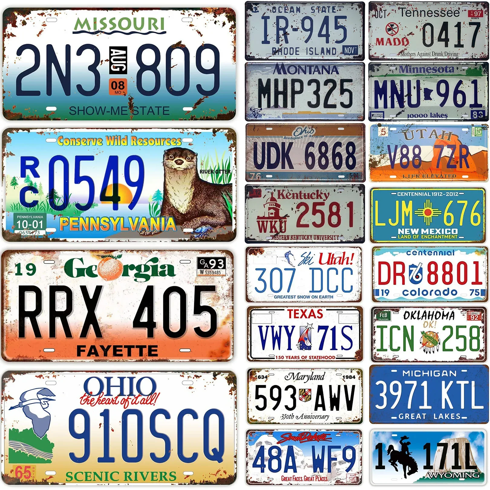 Metal-License-Plate-Novelty-Decoration-License-Plate-Sign-Auto-License ...