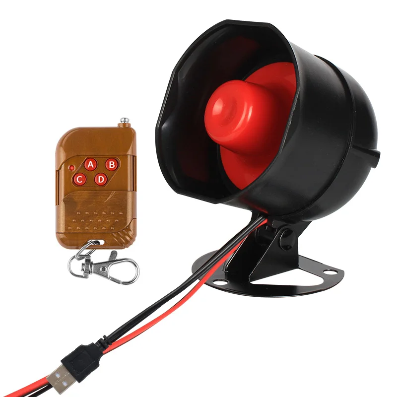 Wireless Programmable MP3 Car Horn 4 Key Remote Customizable Siren Horn ...