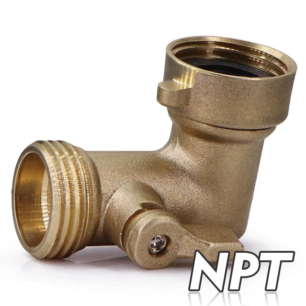 NPT 3/4" 90° Brass Elbow Adapter Ball Valve Garden Irrigation Watering ...