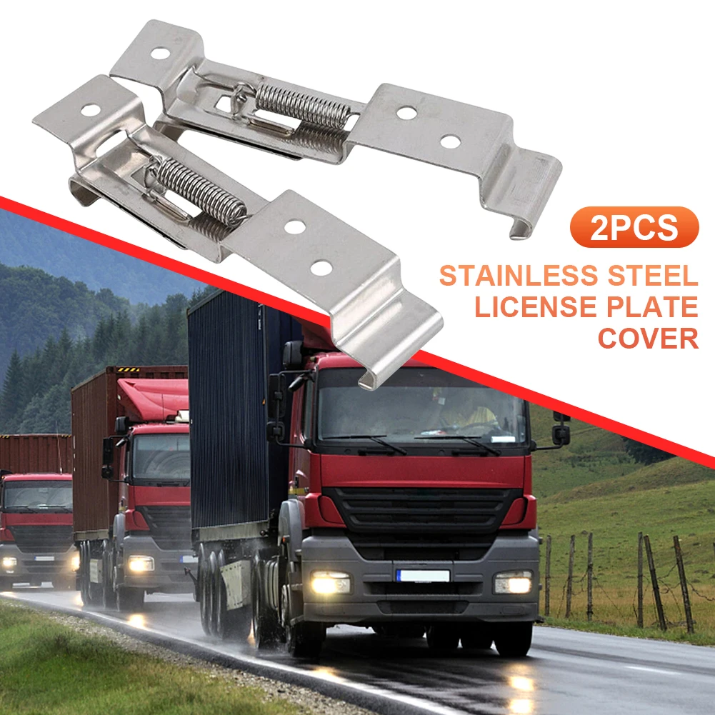 2Pcs Car License Plate Frame Holder Stainless Steel Car License Clamps ...