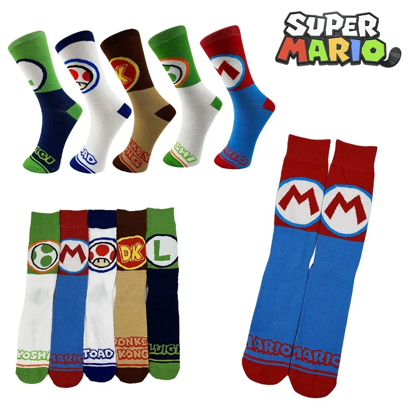 Super-Mario-Bros-Cartoon-Socks-Anime-Figure-Luigi-Yoshi-Fashion-Men ...