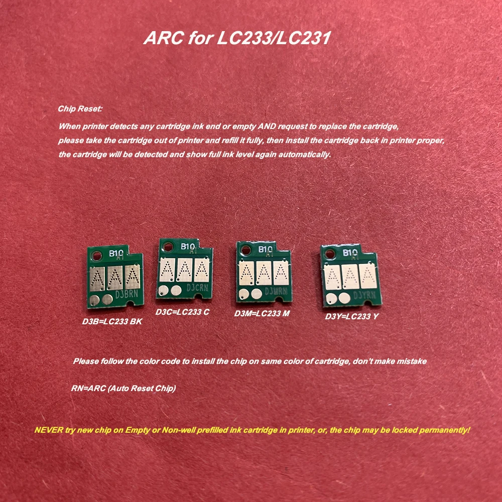 LC233-LC231-Ink-Cartridge-Auto-Reset-Chip-For-Brother-MFC-J5720DW-MFC ...