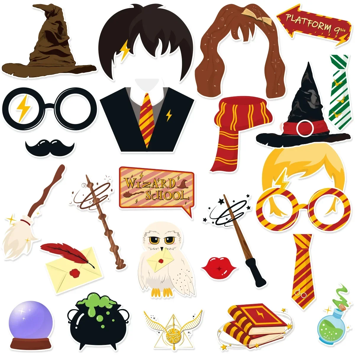 Piezas-de-Harry-Potter-para-fiesta-de-cumplea-os-accesorios-para-fotos ...