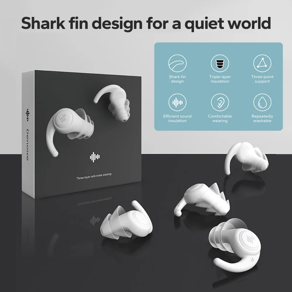 Soundproof-Earplugs-Three-Layer-Silicone-Earplugs-Waterproof-Swimming ...