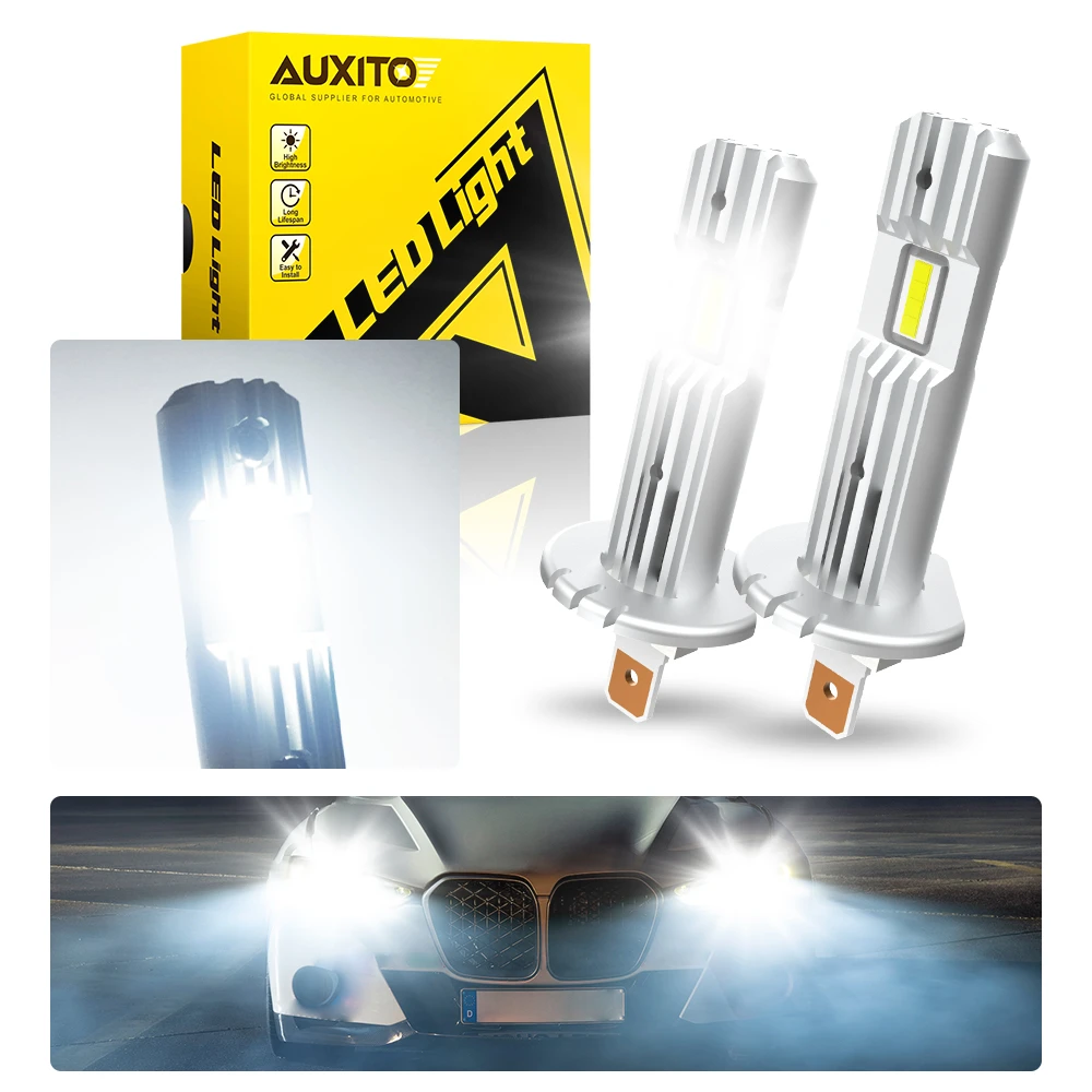 AUXITO 2Pcs Canbus LED Light Bulb H1 LED Headlight Mini Size Design ...