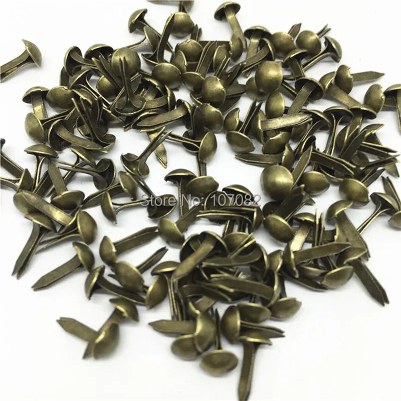 100pcs/lot 9x5mm Metal Antique Brass Brads For Scrapbooking ...