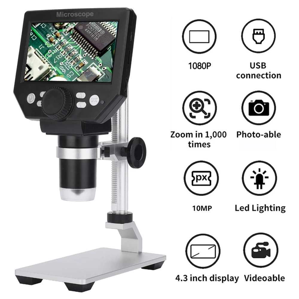 G1000-Digital-Microscope-10MP-1000X-Continuous-Amplification-Magnifier ...