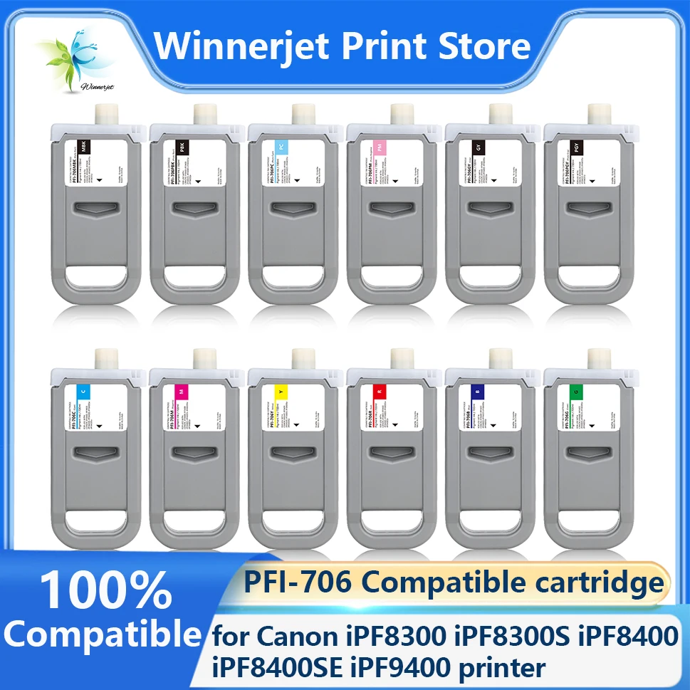 Winnerjet PFI706 PFI-706 Compatible ink cartridge for Canon iPF8300 ...