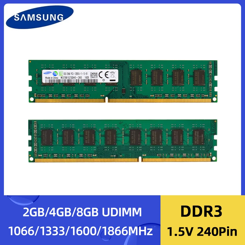 SAMSUNG 2GB 4GB 8GB DDR3 1600MHz 1066MHz 1333MHz 1866MHz PC3-12800U PC3 ...